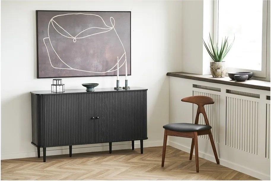 Černá/tmavě hnědá jídelní židle z dubového dřeva Lanuza – House Nordic