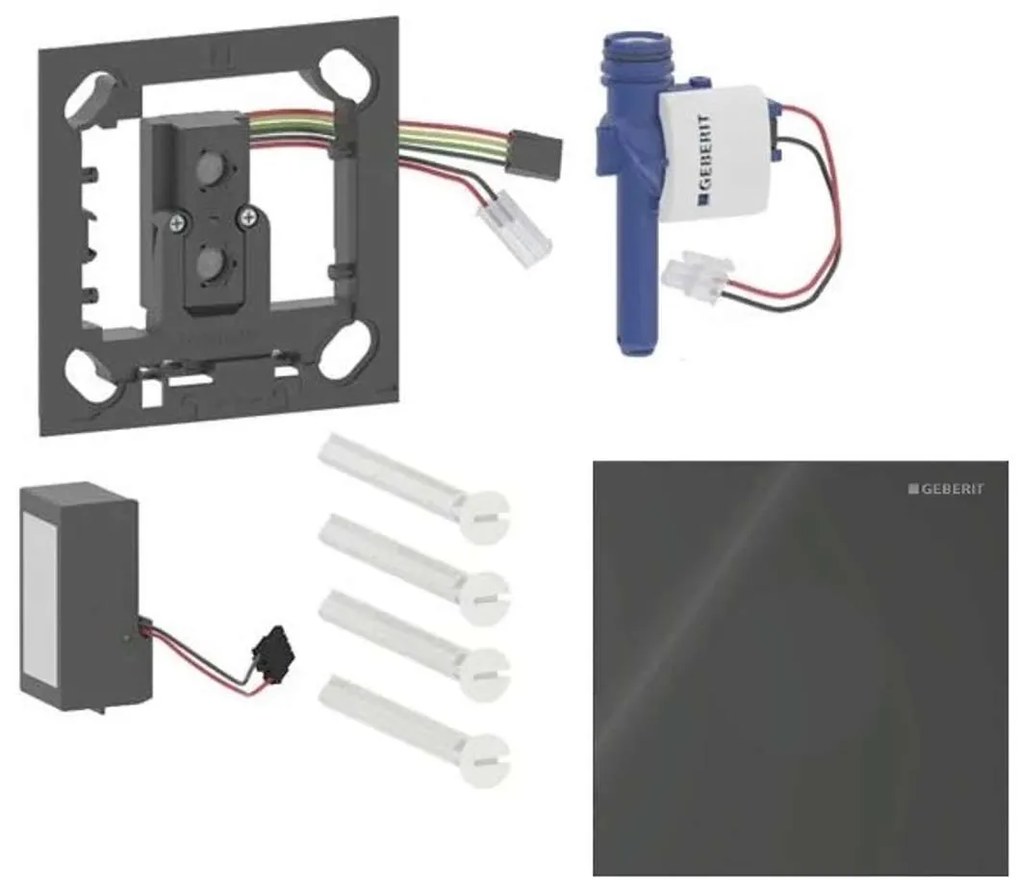 Geberit - Elektronické ovládání splachování pisoárů typ 40, síťové napájení, Bluetooth, sklo/černá 116.024.SJ.1
