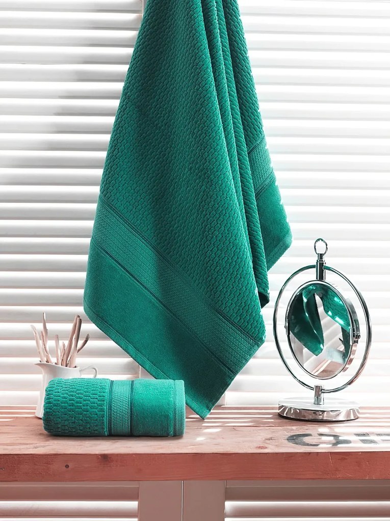 Matějovský Froté ručník OMEGA, velur, petrolejově zelená, 50x90cm