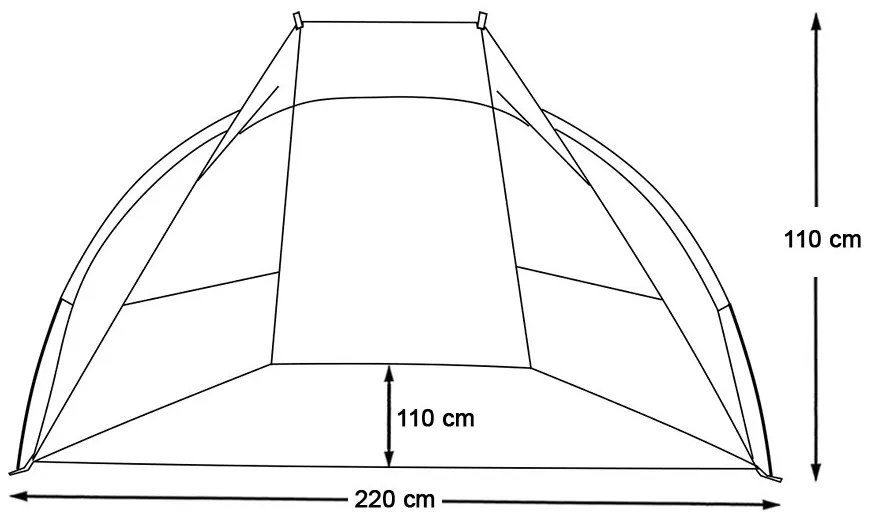 Půlstánek 220*110*110 cm, modrý