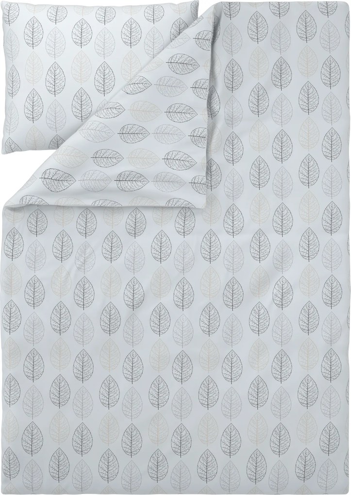 Livarno® Ložní povlečení z jemného flanelu, 140 x 200 cm, 70 x 90 cm (listy/bílá)
