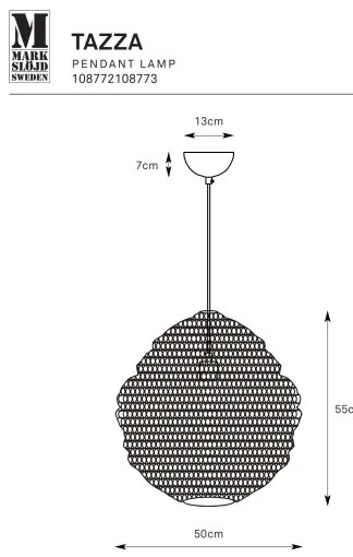 Markslöjd 108772 - Lustr na lanku TAZZA 1xE27/40W/230V černá