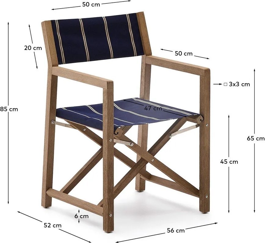 Modrá/béžová zahradní židle Vilara – Kave Home