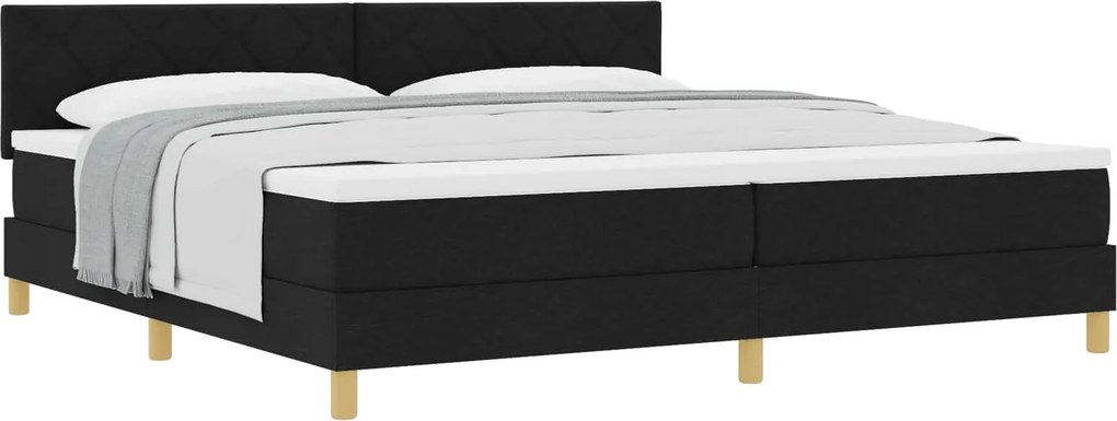 Postel s boxspringem s polštářem Černá 200 x 200 cm textil 3339023