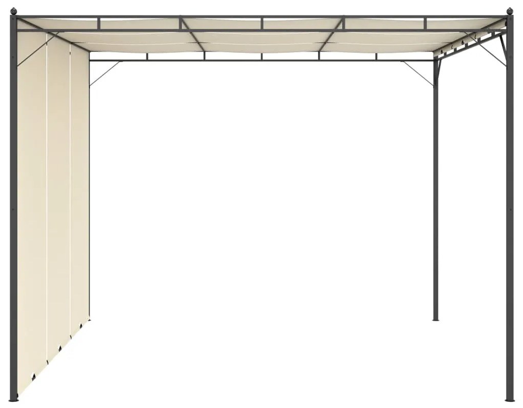 vidaXL Marketos Zahradní altán s bočním závěsem 3 x 3 x 2,25 m krémový