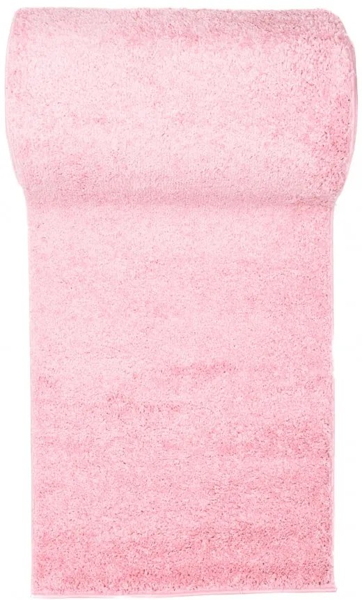 Běhoun Shaggy DELHI 7388A PINK Jednobarevný růžový Šíře: 100 cm
