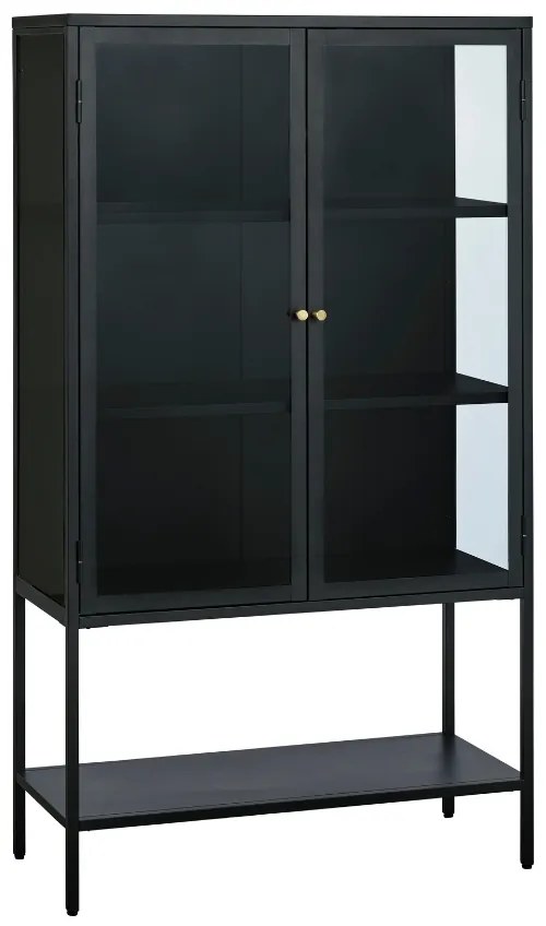 OnaDnes -20% Černá kovová vitrína Unique Furniture Carmel 160 x 90 cm
