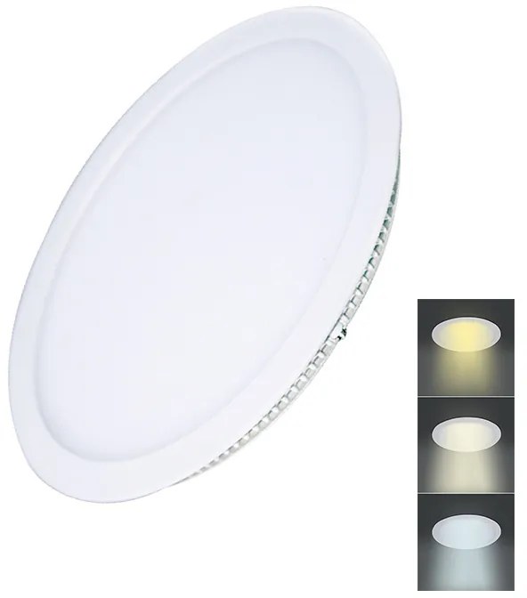 Solight LED mini panel CCT, podhledový, 18W, 1530lm, 3000K, 4000K, 6000K, kulatý