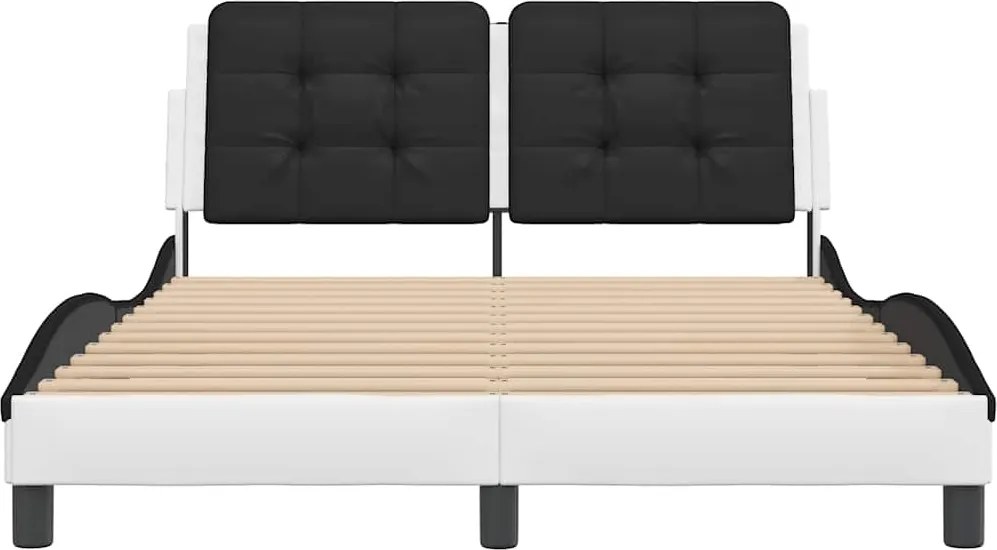 Rám postele bez matrace Zadar bílý a černý 140 x 200 cm umělá kůže 3208190