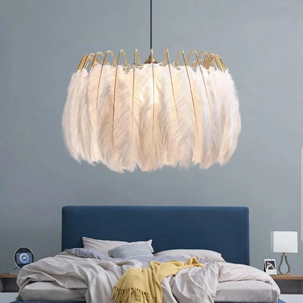 Toolight - Závěsné svítidlo Glamour 1xE27 392180, bílá-zlatá, OSW-07862