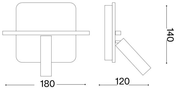 Ideal Lux - LED Nástěnné bodové svítidlo PIANO LED/10W/230V CRI 90 USB černá