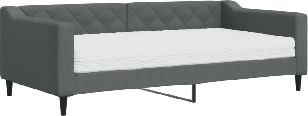 Válenda s matrací tmavě šedá 90 x 190 cm textil 3197419