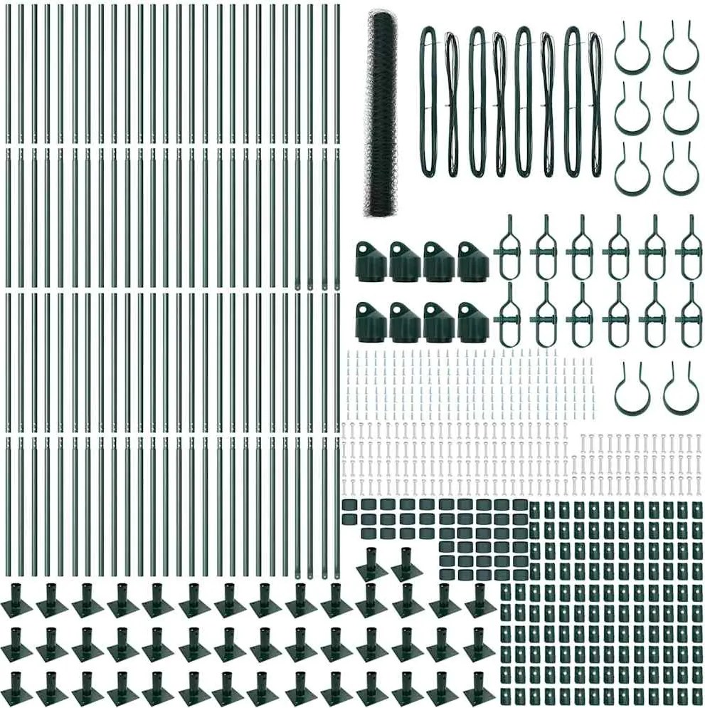 Hexagonální plot s betonovým základem 100 x 1,2 m Zelená 3353594