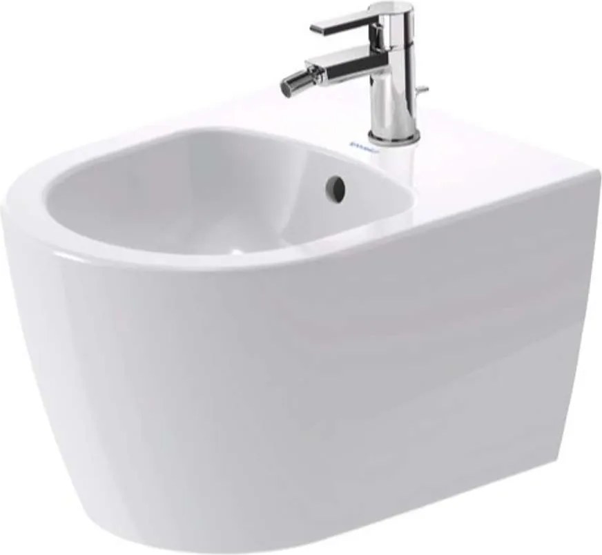 Duravit ME by Starck - Závěsný bidet, s přepadem, otvor pro baterii, DuraShield, matná bílá 229015AC00