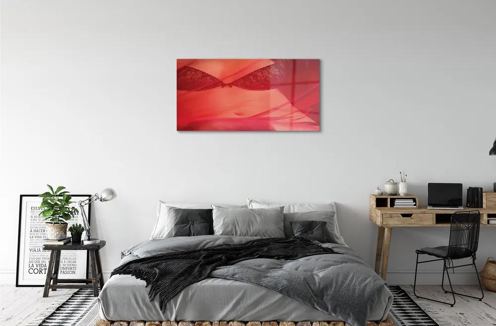 akrylový obraz Žena v červeném tylu 100x50 cm