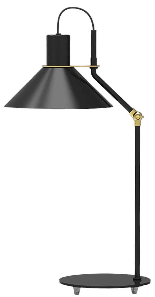 Aluminor Zinga stolní lampa, černá, mosazný detail
