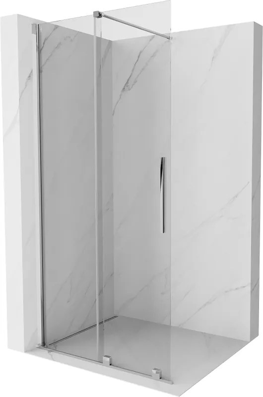 Mexen Velar, posuvné dveře do otvoru typ Walk-In 120 cm, 8mm čiré sklo, chromová, 871-120-000-03-01