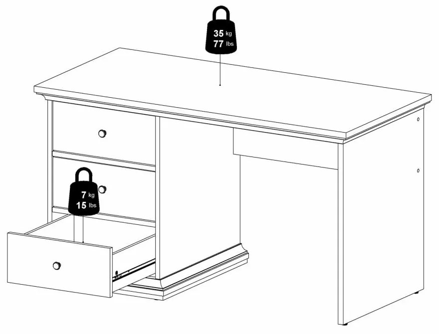 Tvilum Psací stůl Provence 821 šedá