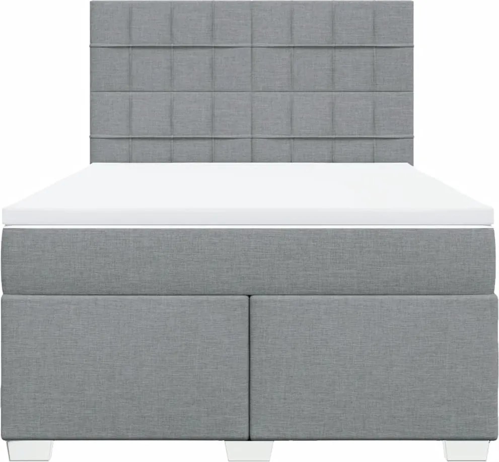 Box spring postel s matrací světle šedá 160 x 200 cm textil 3292839