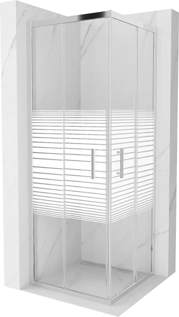 Sprchová kabina MEXEN RIO transparentní/proužky, 70x70 cm