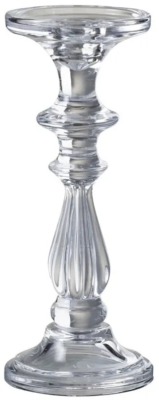 Skleněný transparentní svícen Tibo medium - Ø 10*25cm