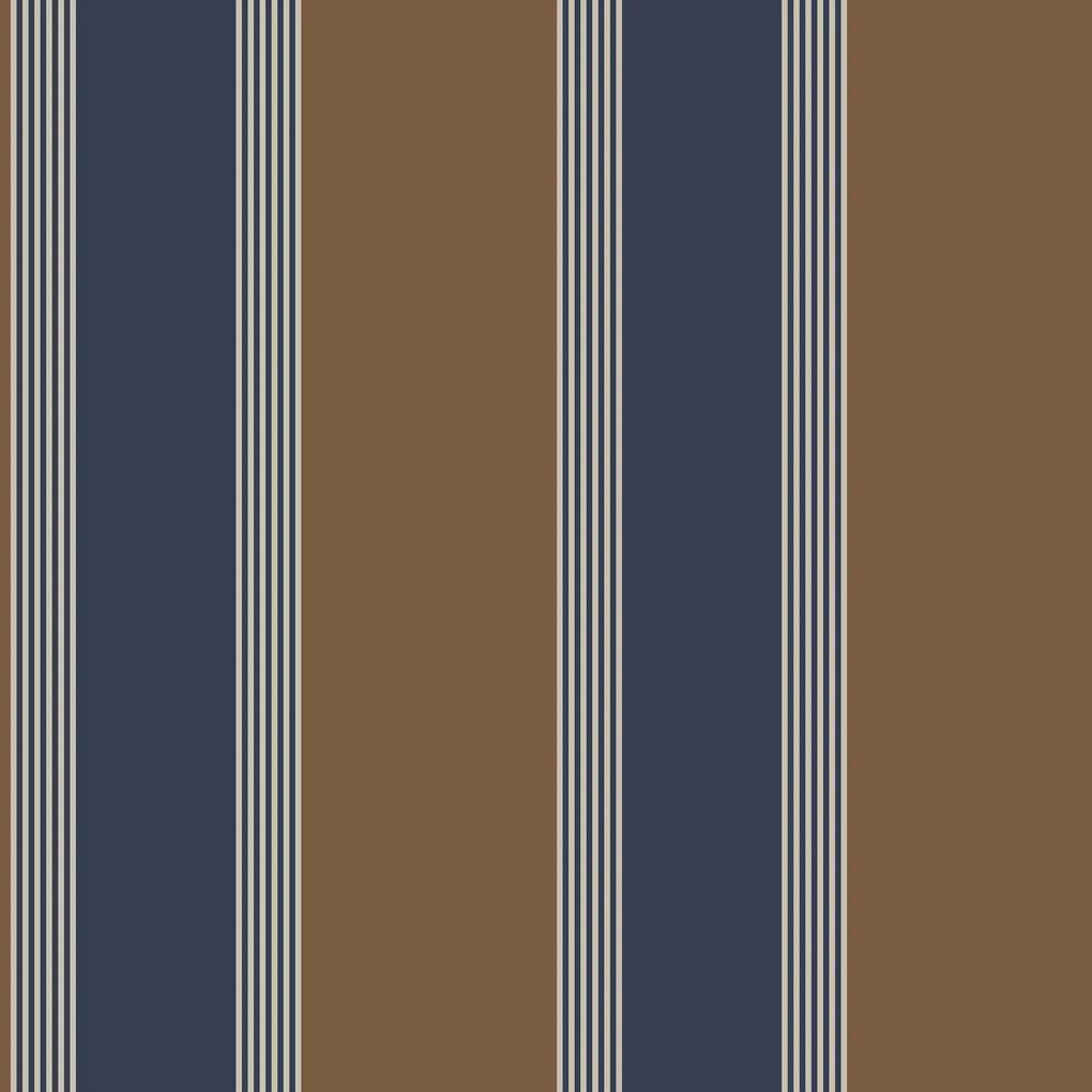 Modro-hnědá vliesová tapeta s  pruhy, 28879, Thema, Cristiana Masi by Parato