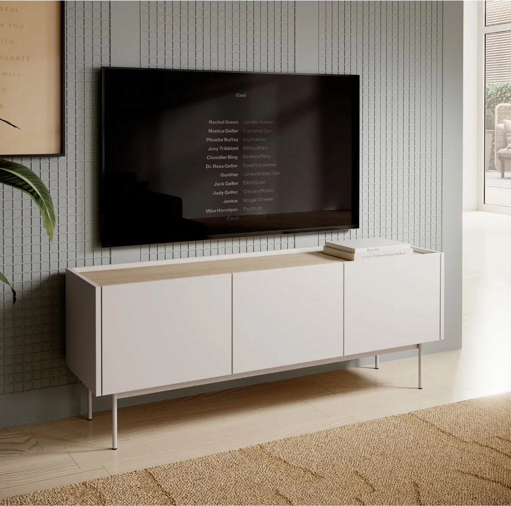 TV skříňka Color RTV144, kašmírová/dub linea