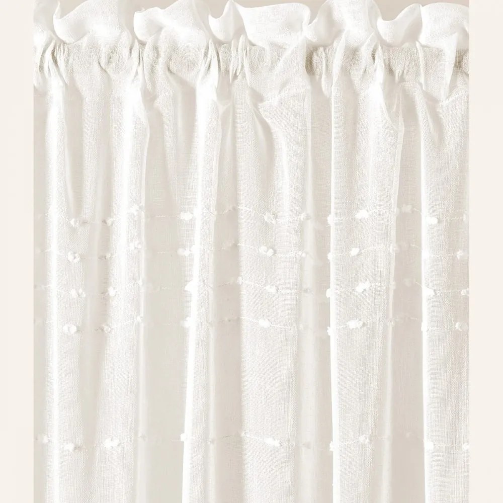 Moderní krémová záclona  Marisa  s páskou na zavěšení 200 x 250 cm