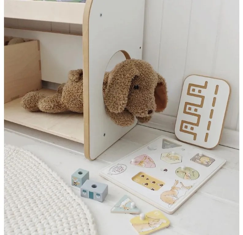 Dřevěný regál na knihy a hračky doplňky k produktu: 2 dřevěné boxy