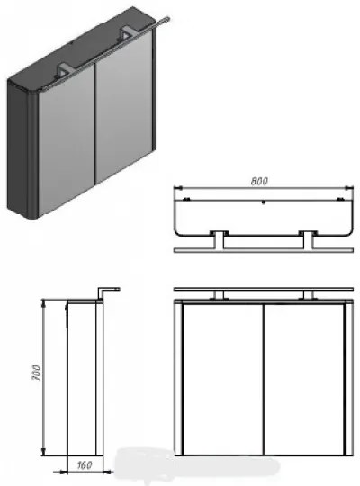 Kingsbath Livorno Structure White 80 zrcadlová skříňka do koupelny s LED osvětlením