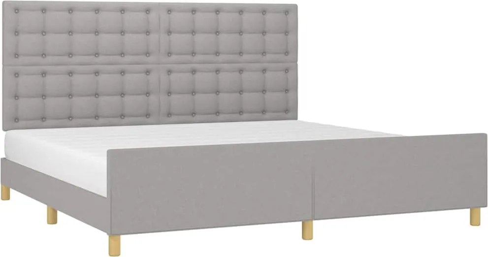 Rám postele bez matrace světle šedý 200 x 200 cm textil 3125405