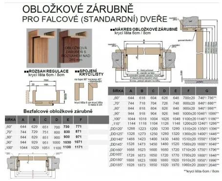 Archo - Dřevěné obložkové zárubně z borovice sukaté 80L/197 90-110mm 105847