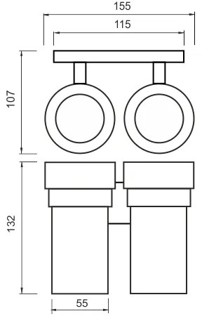 Nimco Držák sklenek dvojitý KE 22058DW-26