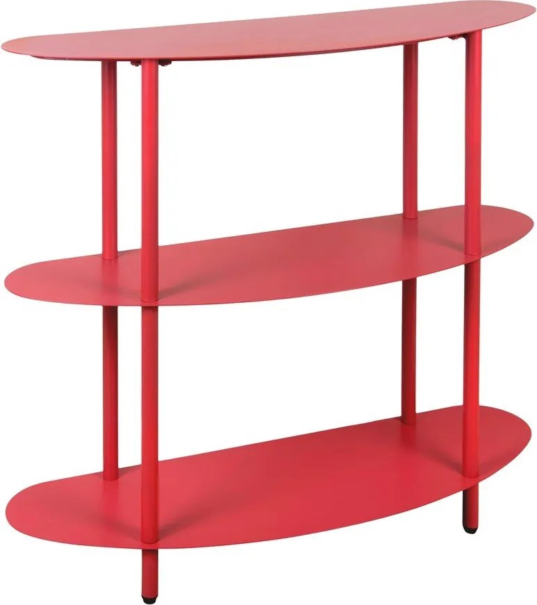 Červený kovový regál 90x82x28 cm Cool Retro – Leitmotiv