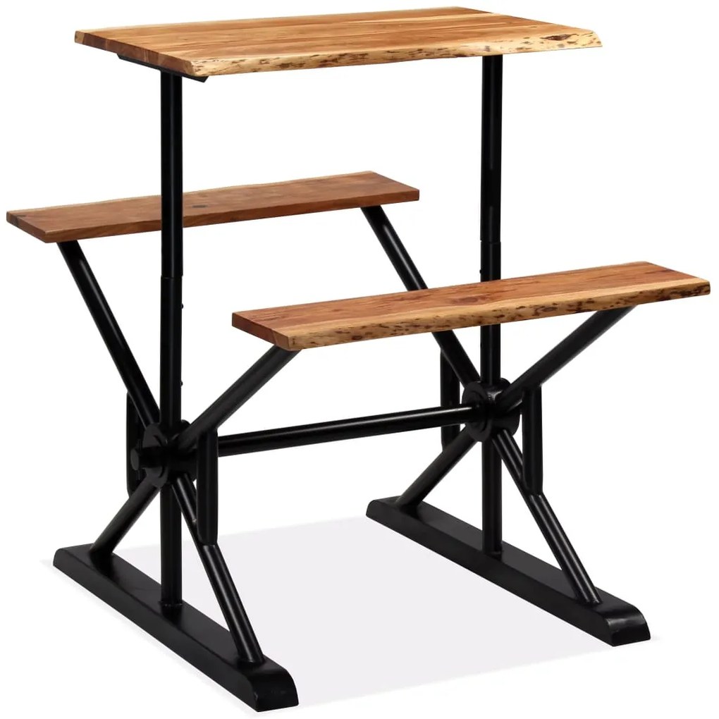 245376 vidaXL Barový stůl s lavicemi masivní akáciové dřevo 120 x 50 x 107 cm
