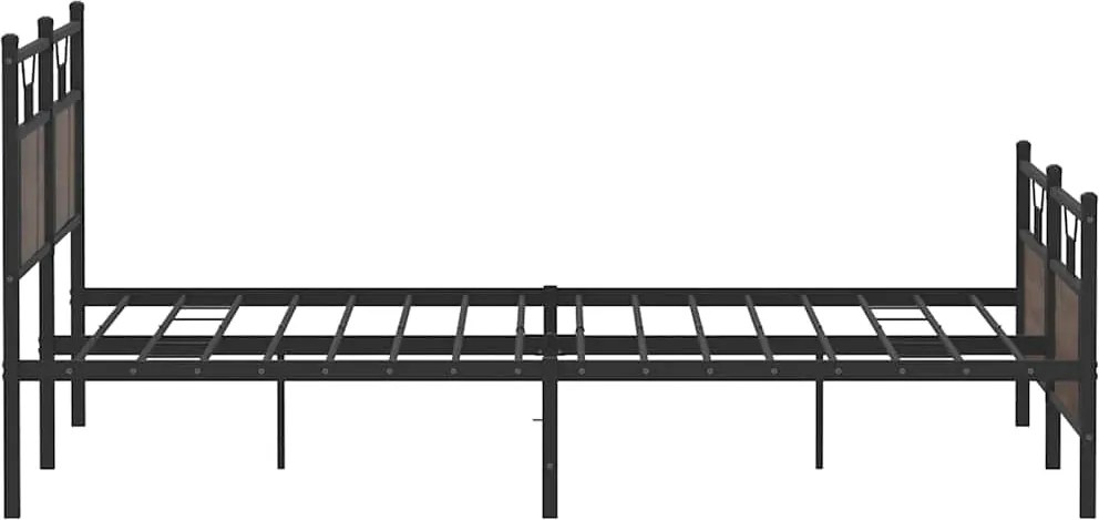 Kovový rám postele bez matrace hnědý dub 160 x 200 cm 3325102