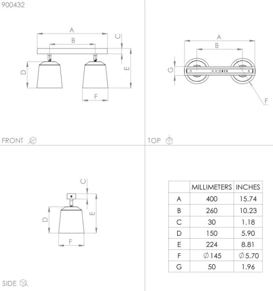 Eglo 900432 - Bodové svítidlo COTORRO 2xE27/25W/230V