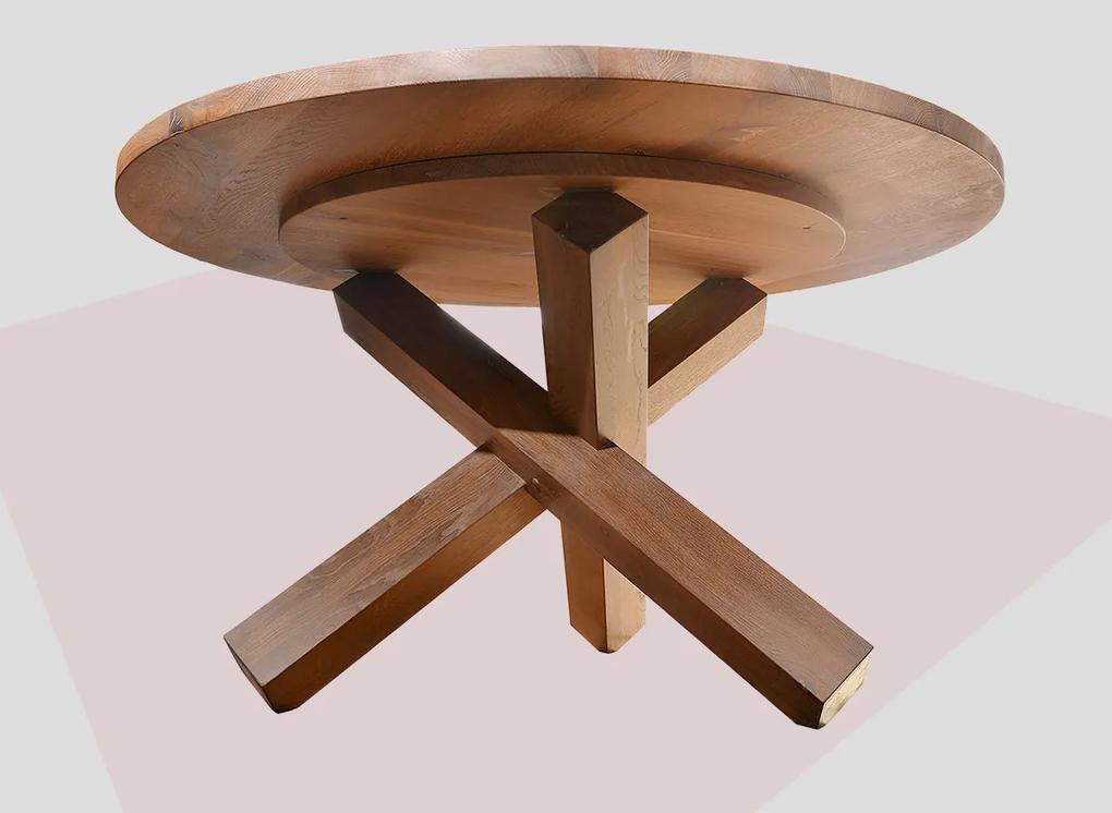 Masivní dubový stůl vysoký - Roundtable