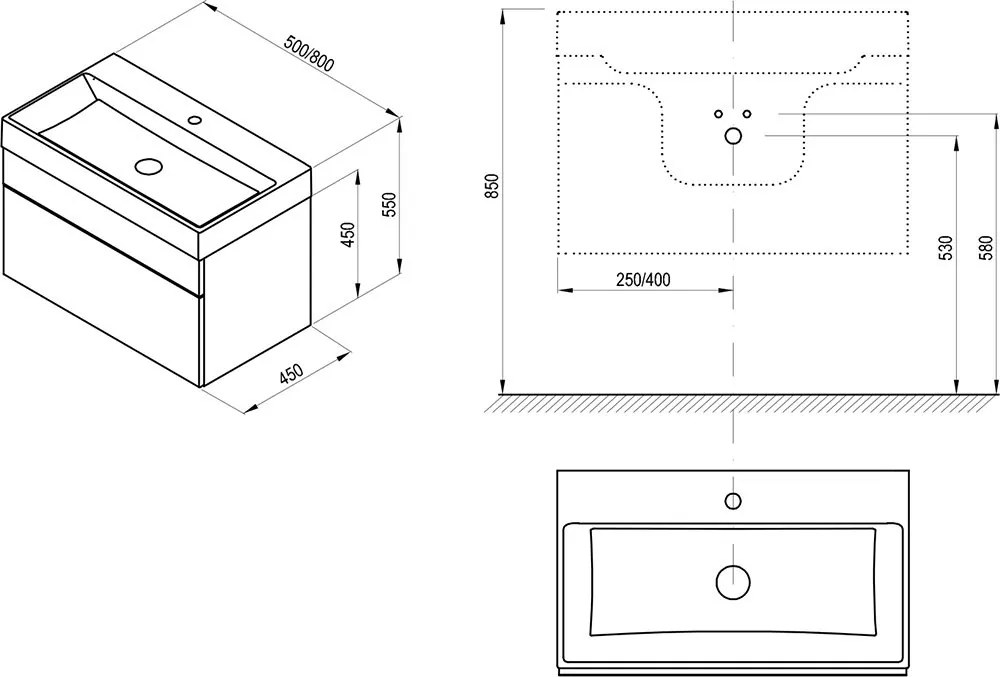 Ravak SD Natural 500 50 x 45 cm X000001051 sříňka pod umyvadlo bílá