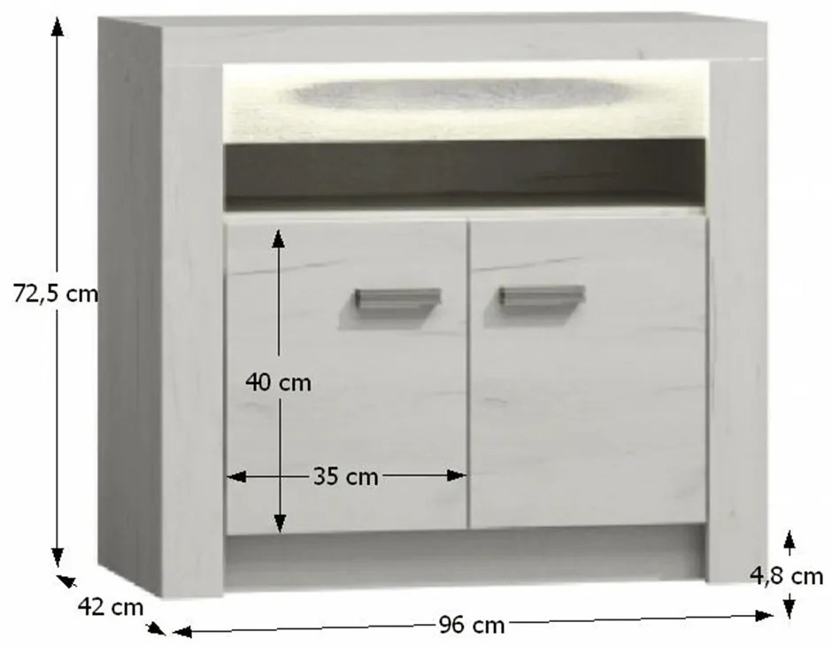 Kondela Komoda, jasan bílý, INFINITY I-10