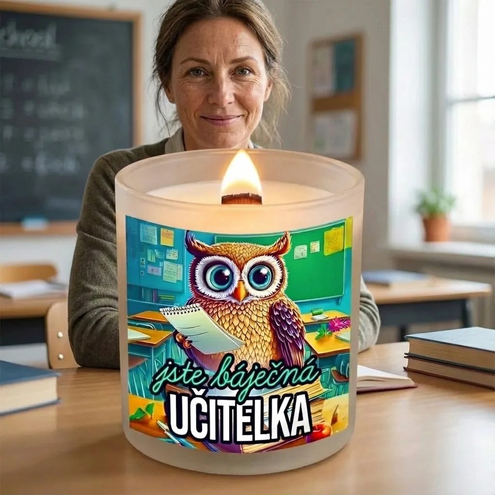 Ahome CZ Krásná svíčka s praskajícím knotem Báječná učitelka