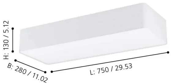 Eglo 99298 - Stropní svítidlo POSADERRA 3xE27/28W/230V