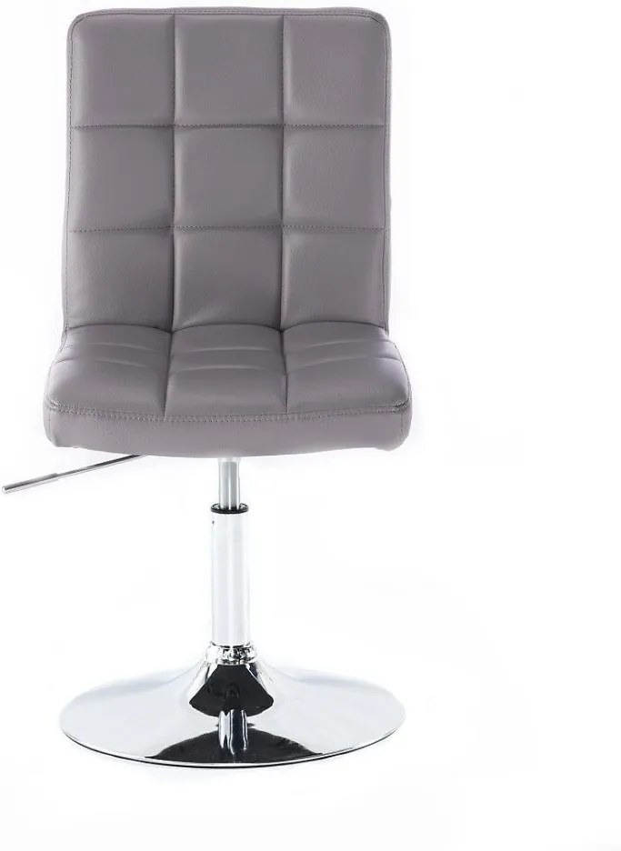 LuxuryForm DESIGN Otočná židle TOLEDO na stříbrném talíři - šedá