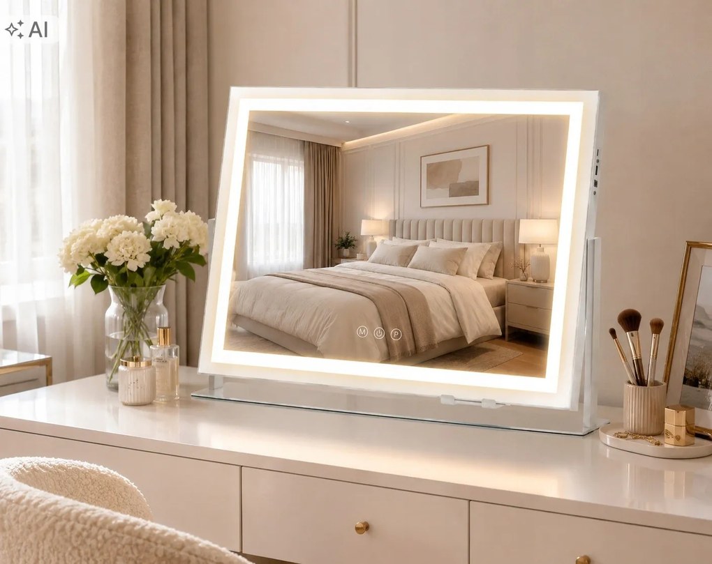 LED zrcadlo 58 × 46 cm