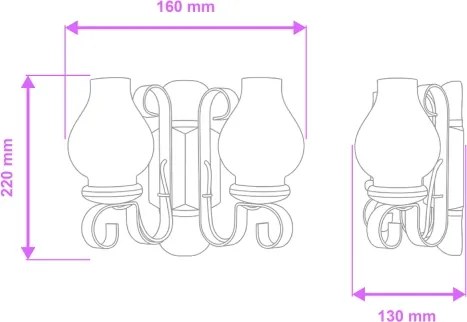 Brilagi - Nástěnné svítidlo RUSTIC 2xE14/40W/230V buk