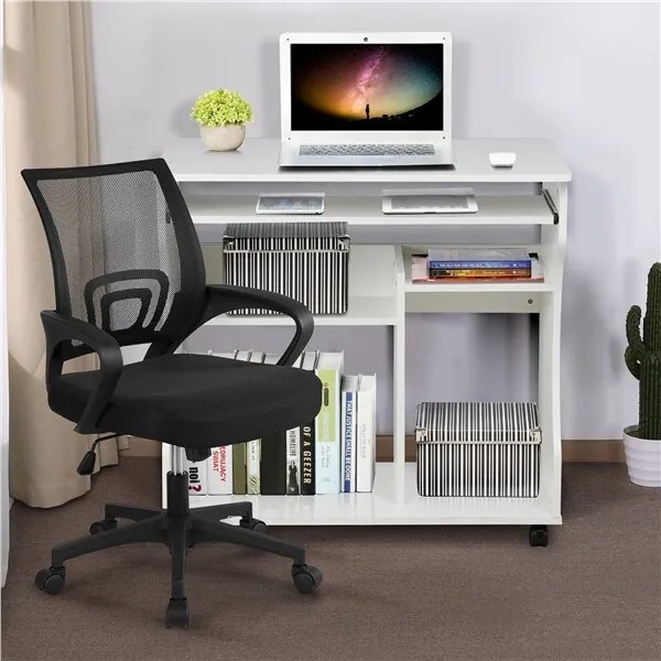 Psací stůl Yaheetech – bílá, 80 cm (délka) × 48 cm (šířka) × 76 cm (výška) (264773174225)