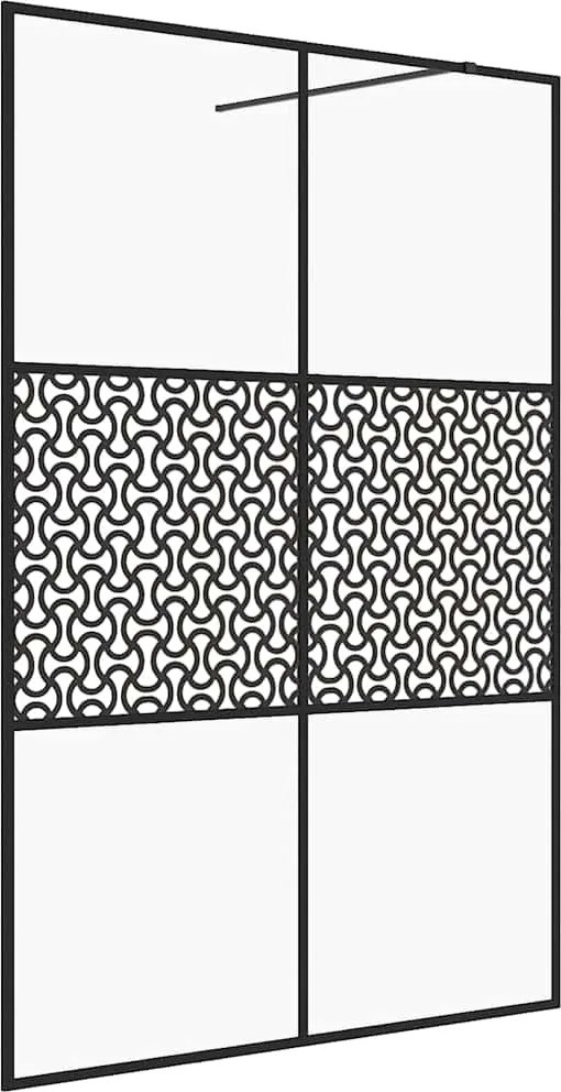 Zástěna do průchozí sprchy čiré ESG sklo 140 x 195 cm černá 151032