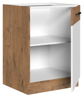 Spodní kuchyňská skříňka Woodline 60 D 1F BB, Barva: dąb lancelot / dark wood