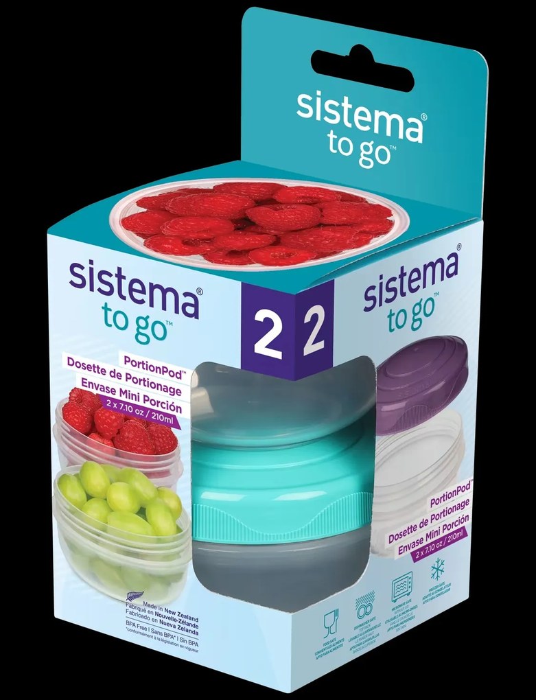 SISTEMA Mini 2 krabičky na svačinu, 2 x 210ml SISTEMA, mix barev