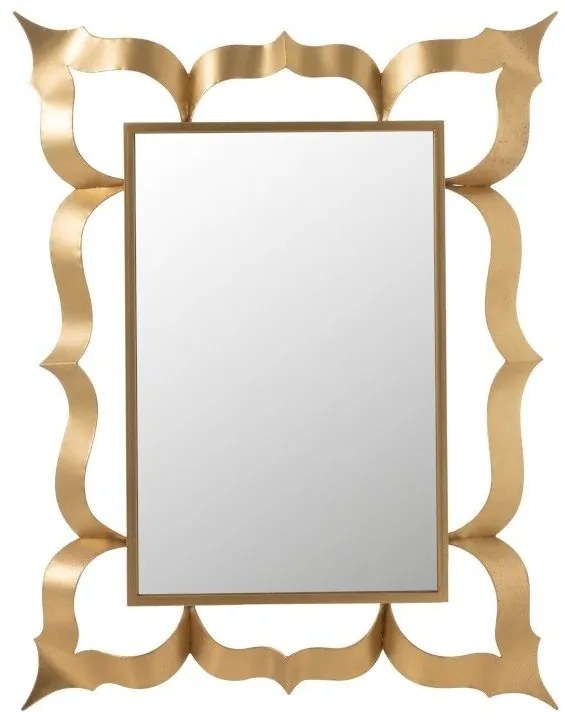 Nástěnné zrcadlo s kovovým zlatým rámem Baroque - 101*6*130 cm
